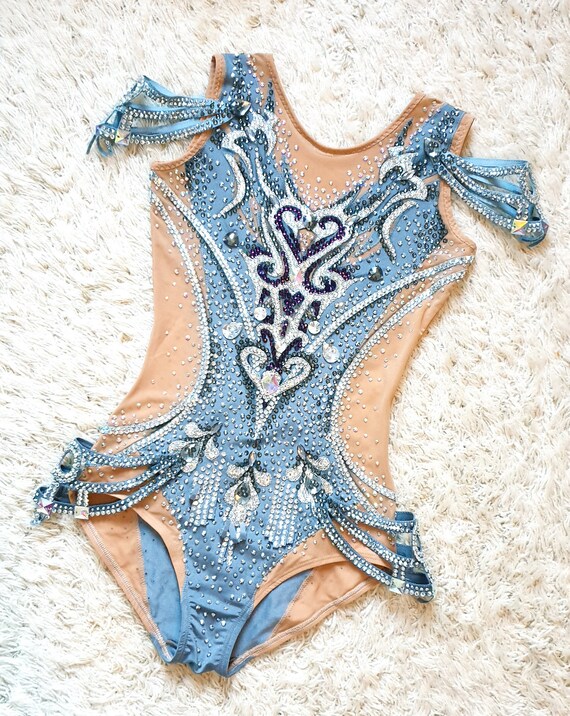 Rhythmic gymnastics leotard Royal Grey | Etsy