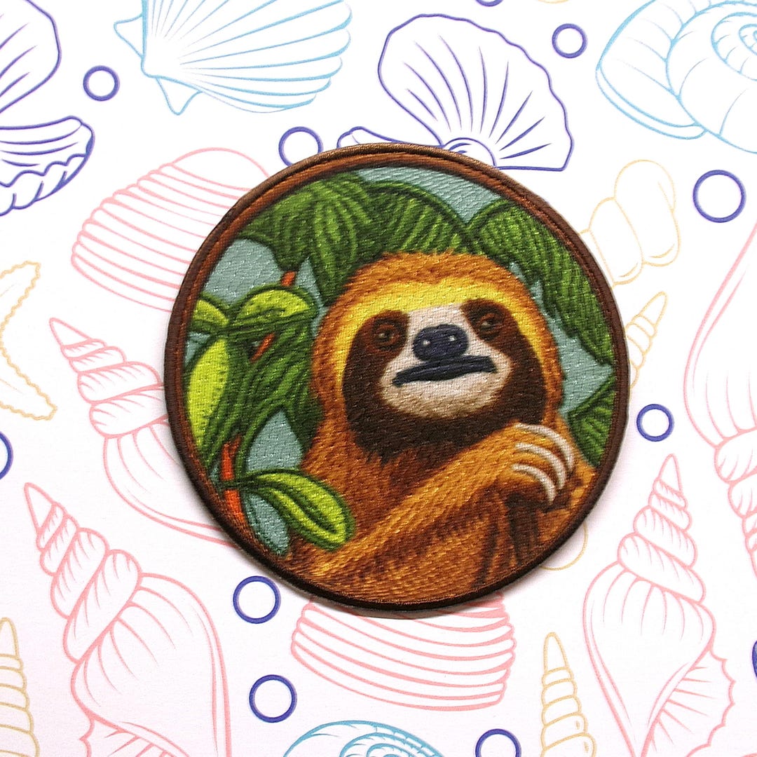 Sloth Patch Iron-on/sew-on Applique for Jackets, Clothes, Backpacks ...