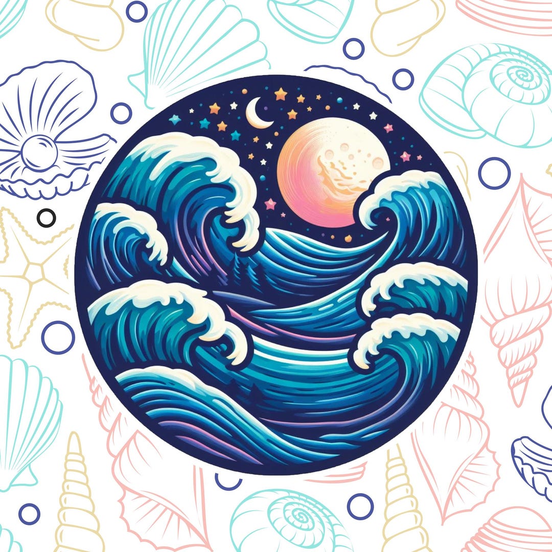 Ocean Waves Sticker Decal, Window Bumper Car Waterproof Vinyl Sticker ...
