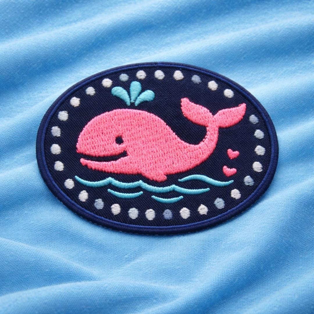 Preppy Whale Patch/iron-on Patch/sew-on Applique for Tote Bags ...