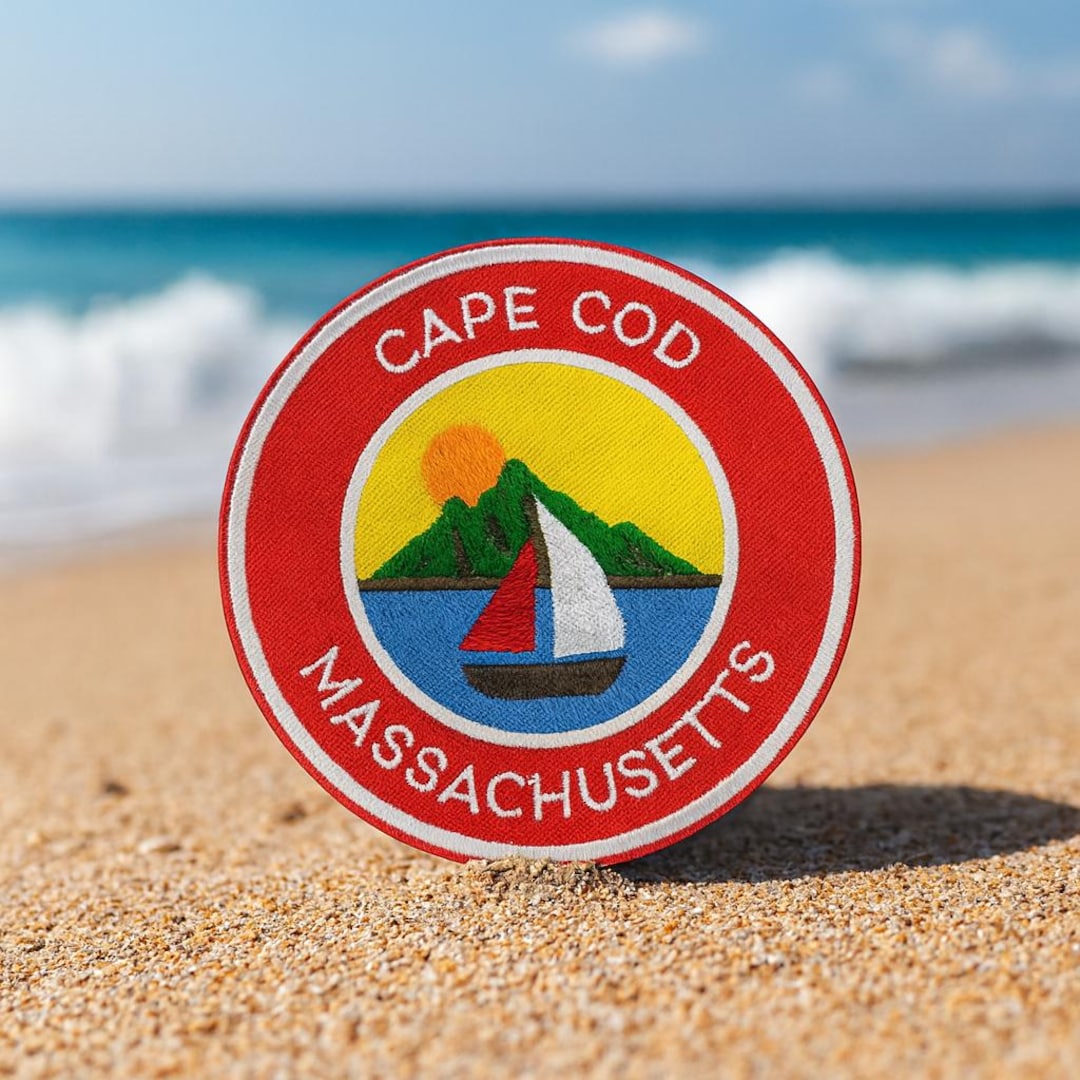 Iron-on Mountain Sailboat Scene Patch/cape Cod Massachusetts Patch/sew ...