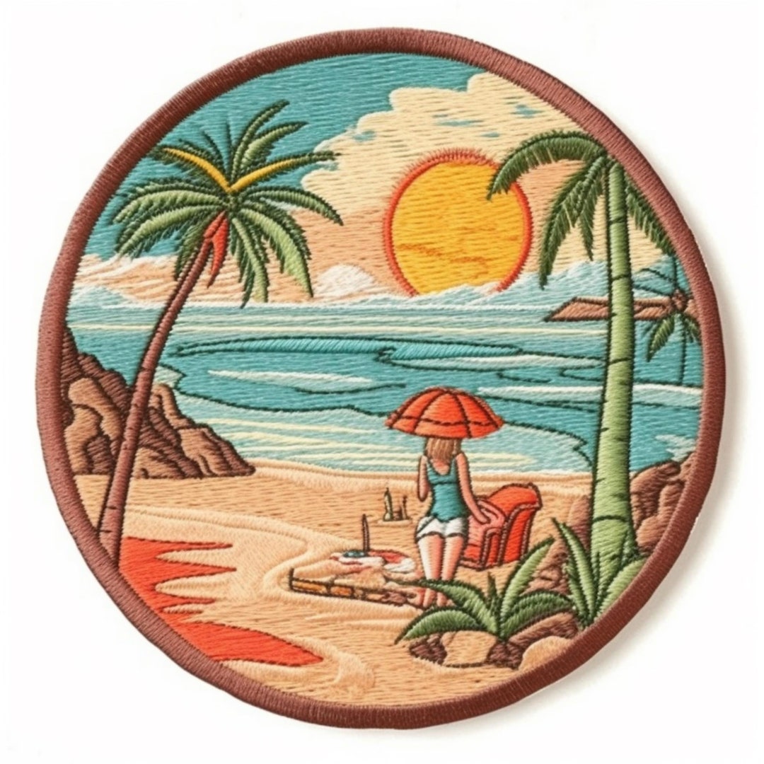 Family at the Beach Patch Iron-on/sew-on Custom Applique Vest Jacket ...