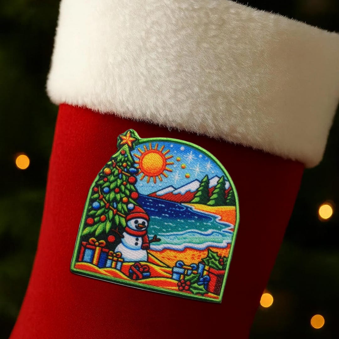 Christmas at the Beach Patch/christmas Patches/santa Claus Patch/iron ...