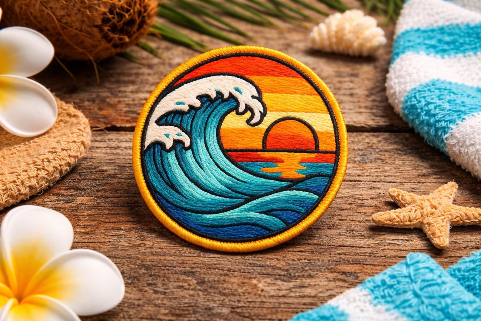 Ocean Wave Patch/iron on Patch/simple Beach Gift/coconut Girl Fun ...