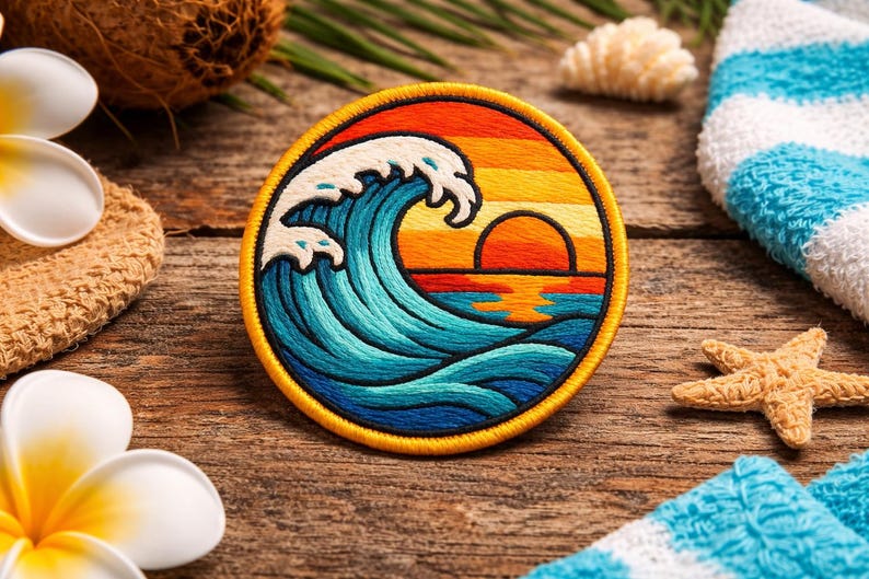 Ocean Wave Patch/iron on Patch/simple Beach Gift/coconut Girl Fun ...