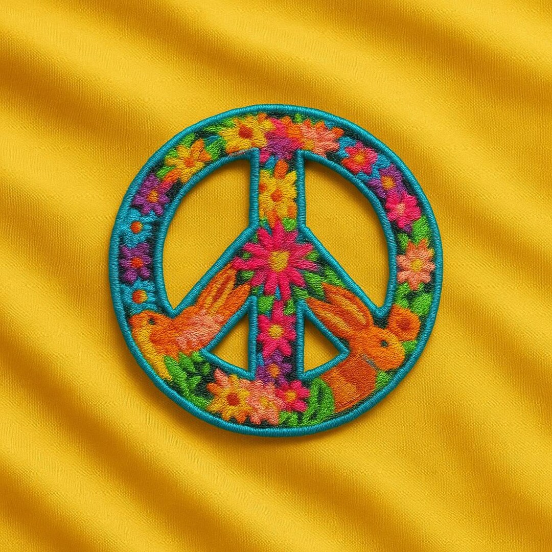 Peace Sign Patch Iron-on/sew-on Applique for Vest Jacket Clothing ...