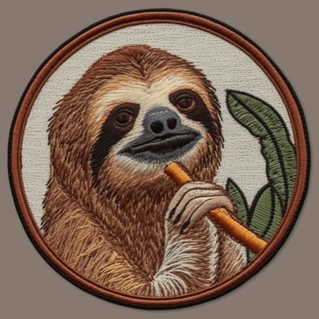 Sloth Patch/iron-on Patch/wild Animal Badge/nature Outdoor Gifts/sew-on ...