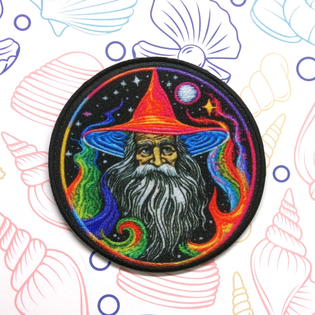 Wizard Patch Iron-on/sew-on Custom Applique Vest Jacket Denim Clothing ...