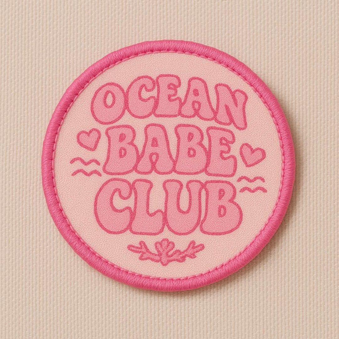 Ocean Babe Club Patch/simple Beach Patch/iron-on Applique/embroidery ...