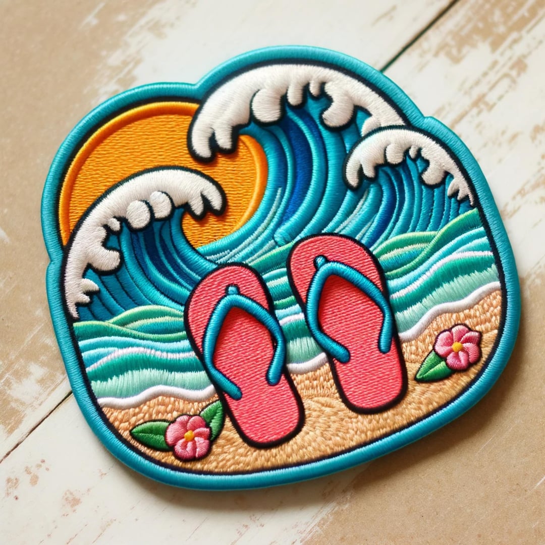 Flip Flop Patch Iron-on/sew-on Custom Applique Vest Jacket Denim ...