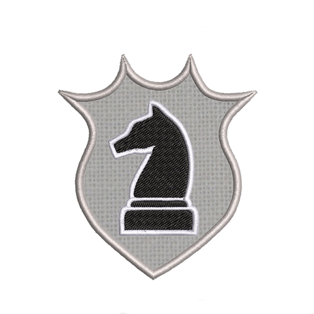 Black Knight Chess Piece Patch Embroidered Iron-on/sew-on Custom ...