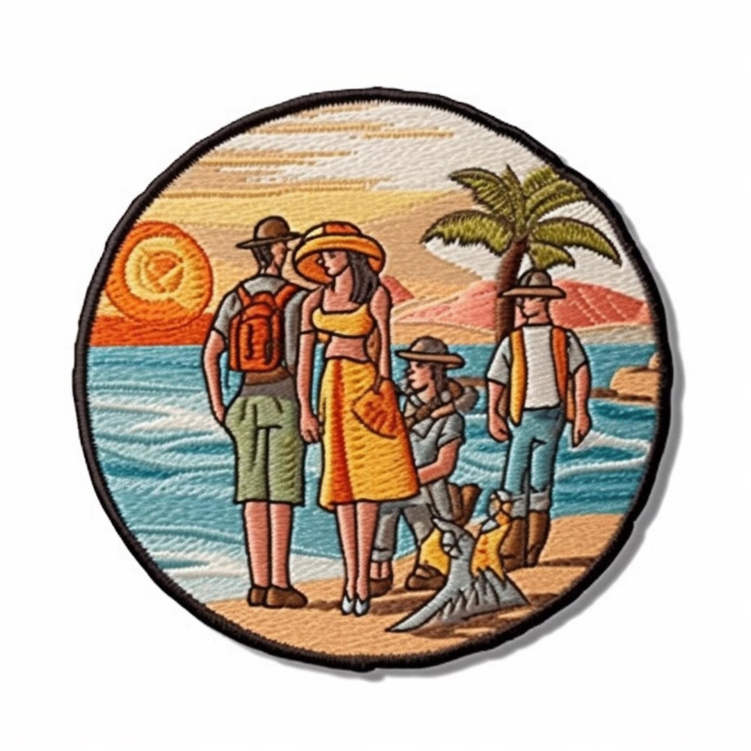 Family at the Beach Patch Iron-on/sew-on Custom Applique Vest Jacket ...