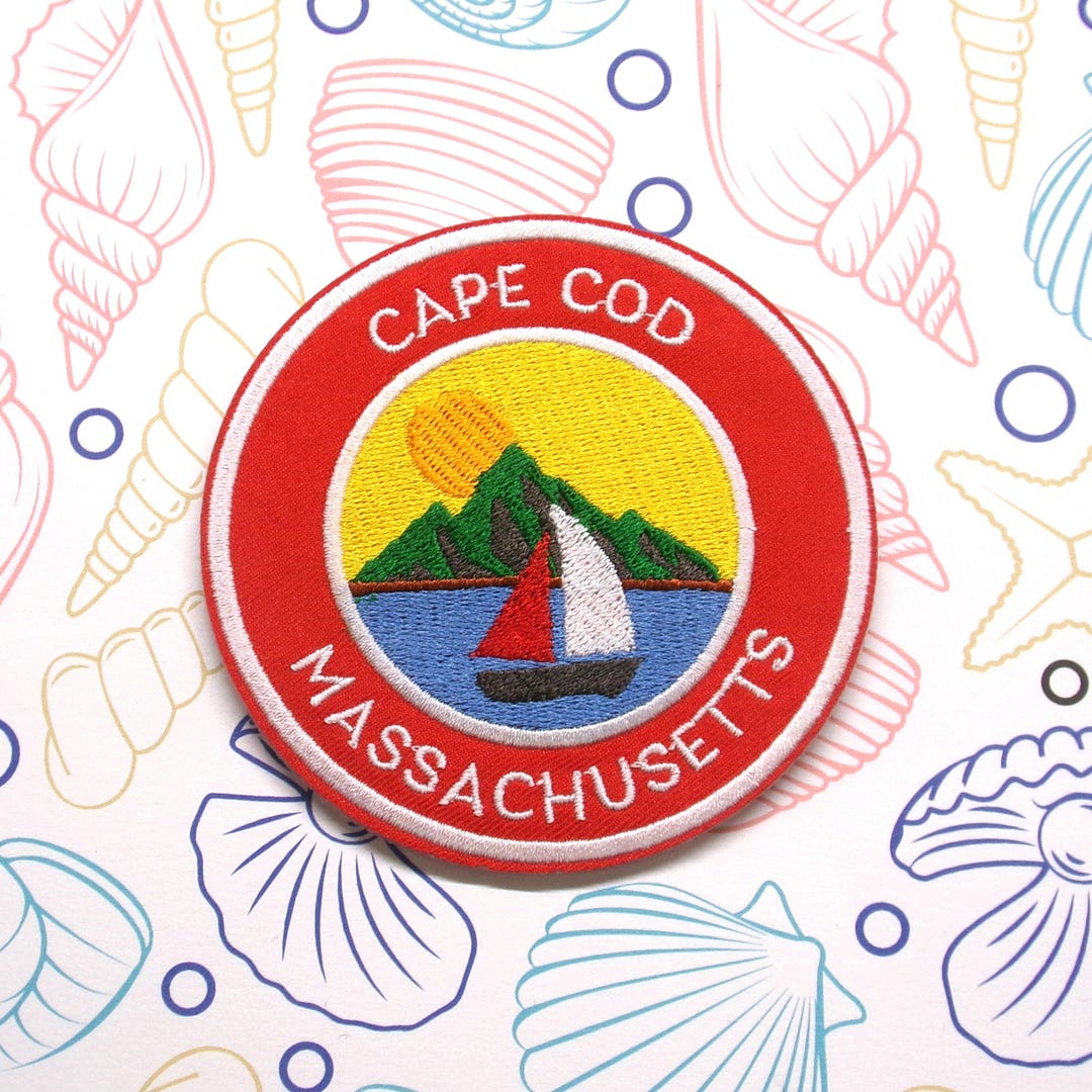 Iron-on Mountain Sailboat Scene Patch/cape Cod Massachusetts Patch/sew ...