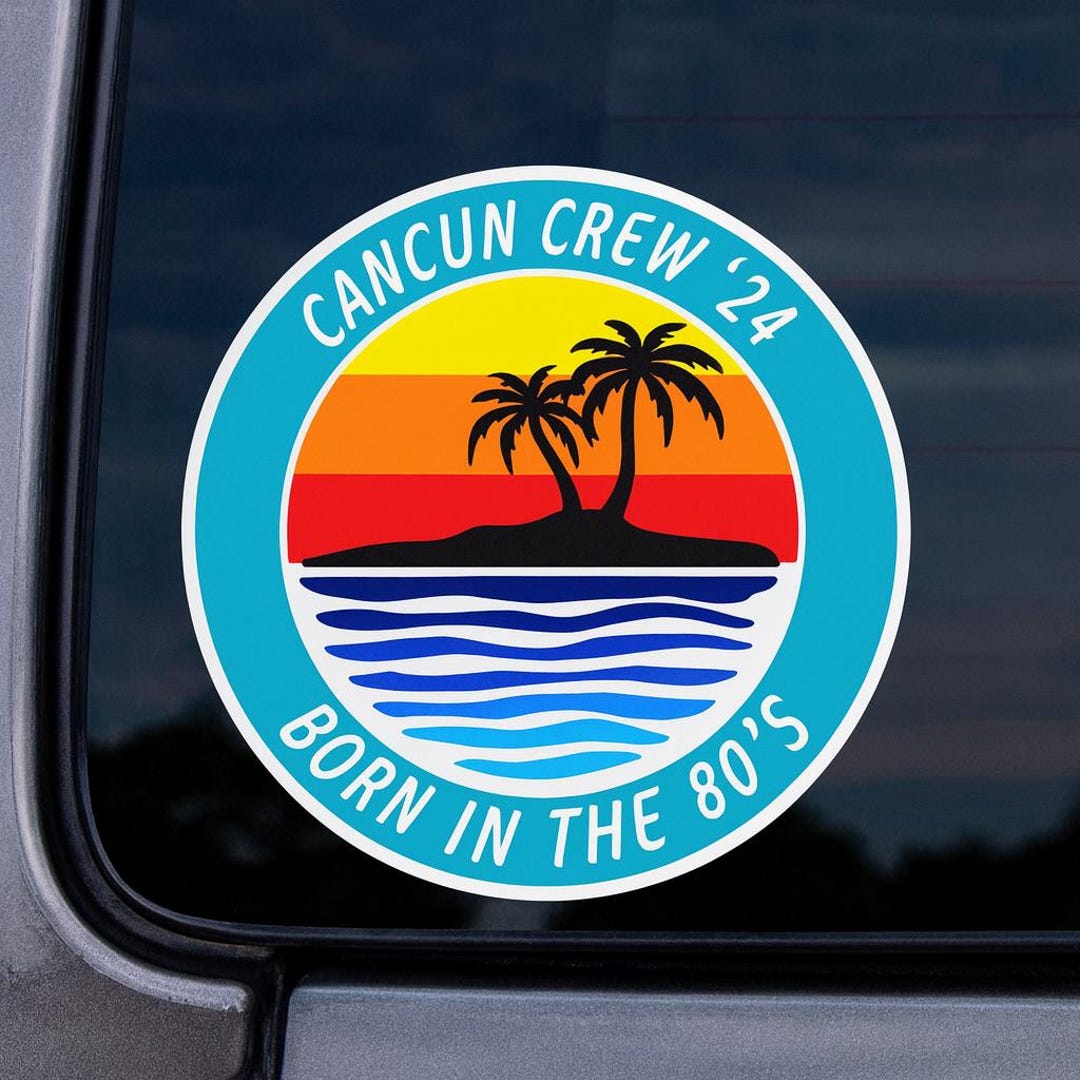 PERSONALIZED Exotic Tropical Island Vacation Palm Tree Scene - 3.5" Car ...