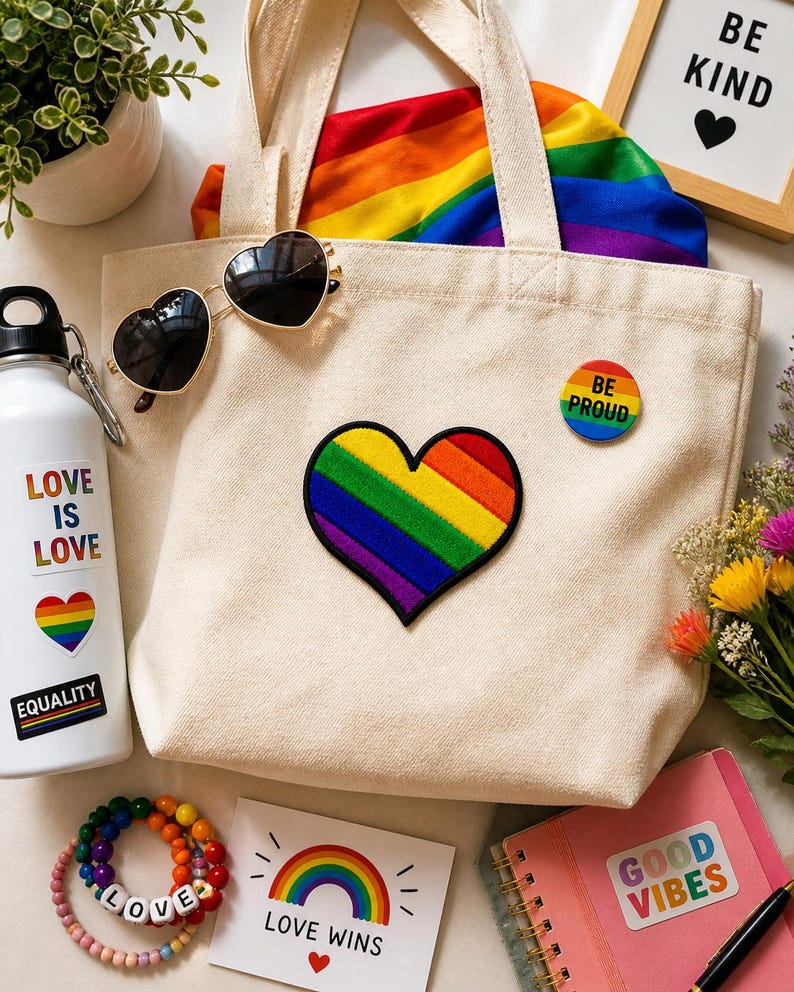 Gay Pride Heart Patch/iron-on Patch/love is Love/gay Rights/equal ...
