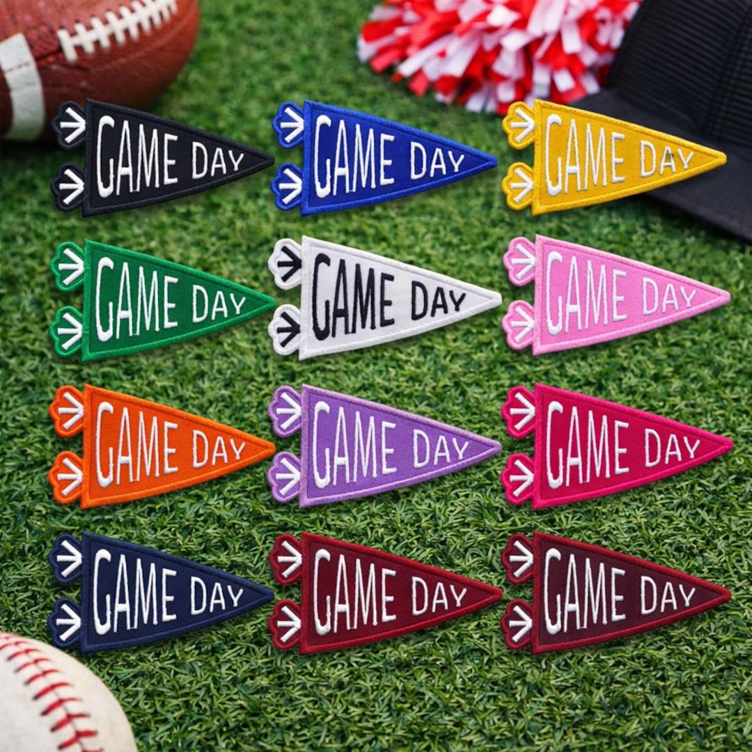 Game Day Pennant Patch, Purple Game Day Patch, Trucker Hat Patches ...