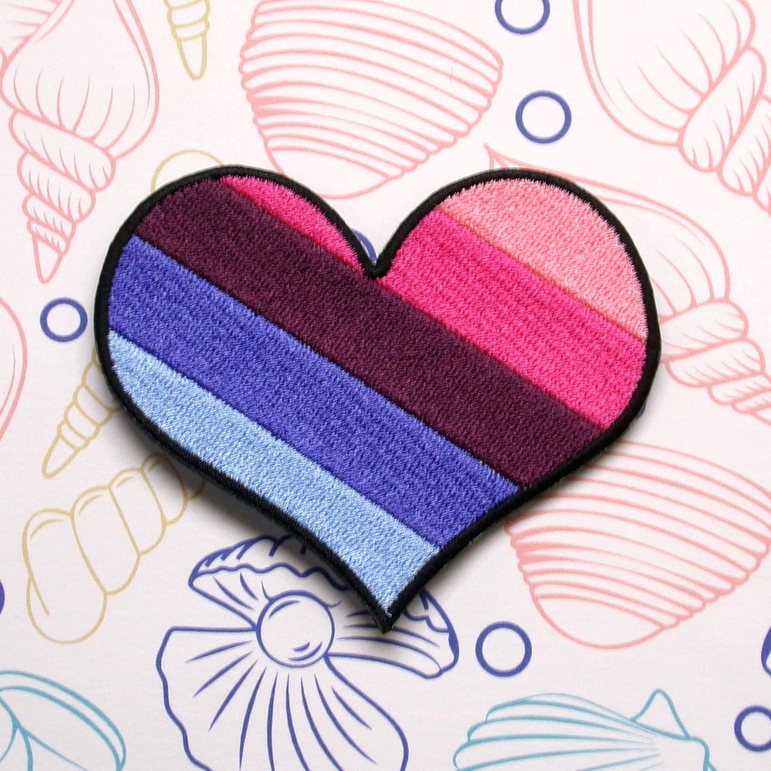 Omnisexual Heart Patch, Embroidered Iron-on/sew-on Patch, Love is Love ...