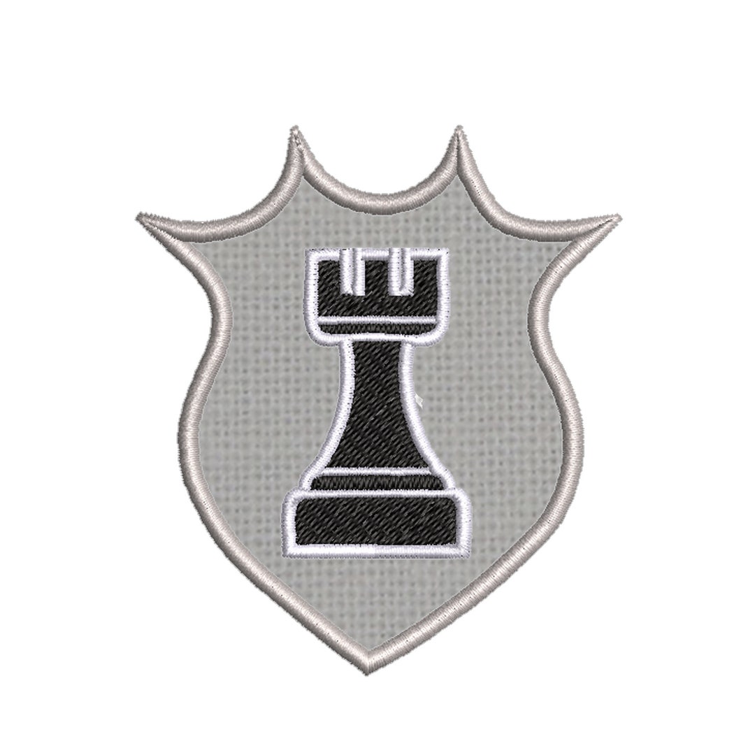 Black Rook Chess Piece Patch Embroidered Iron-on/sew-on Custom Applique ...