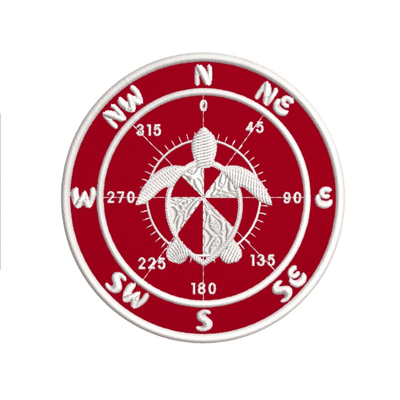 Compass Turtle 3.5 Embroidered Iron-on/sew-on Custom - Etsy