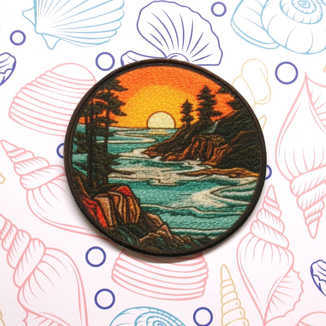 Sunrise Over the Beach Patch Iron-on/sew-on Applique for Vest Jacket ...