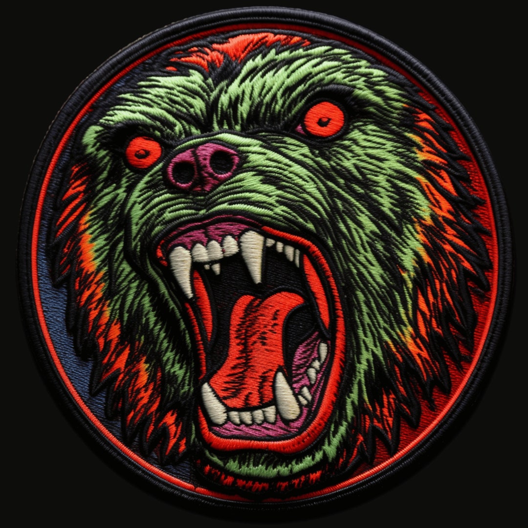 Zombie Bear Patch Iron-on/sew-on Custom Applique for Vest Jacket Denim ...