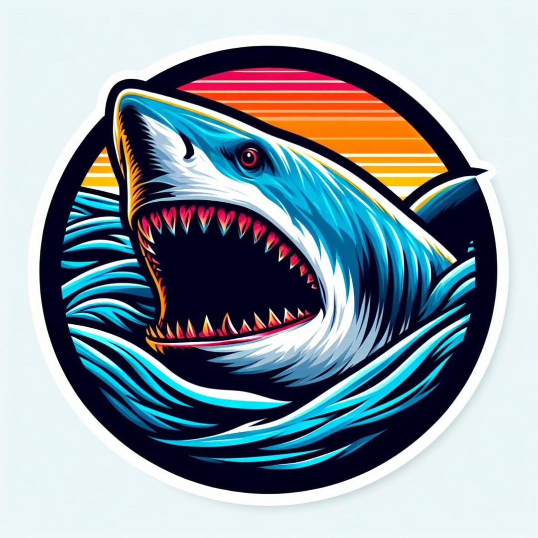 Great White Shark Sticker Decal Waterproof Vinyl Sticker for - Etsy