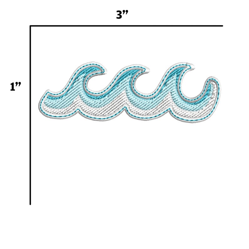 Wave Patch Simple Beach Ocean Embroidered Iron-on/sew-on - Etsy