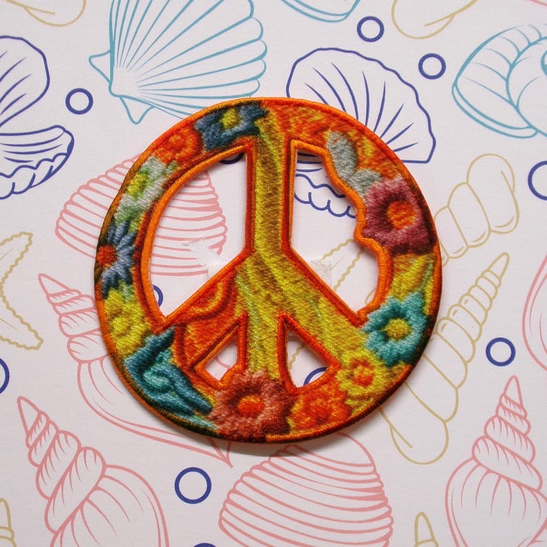 Peace Symbol Patch/iron-on Patch/flower Child/boho Hippie Retro ...