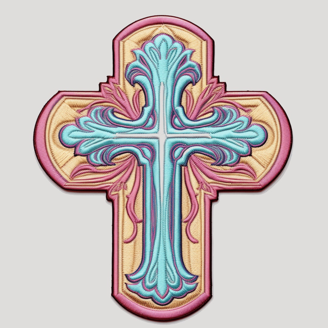 Christian Cross Patch Iron-on/sew-on Custom Applique for Vest Jacket ...