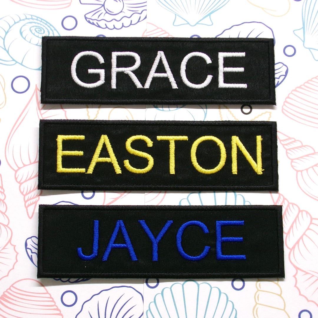 Personalized Name Patch Embroidered Iron-on/sew-on Applique for Uniforms Vest Jacket Clothing ...