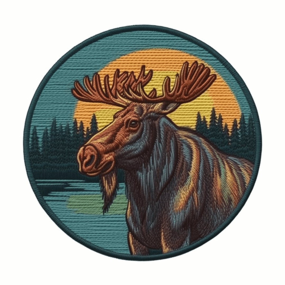Moose Patch Iron-on/sew-on Custom Applique for Vest Jacket Denim ...