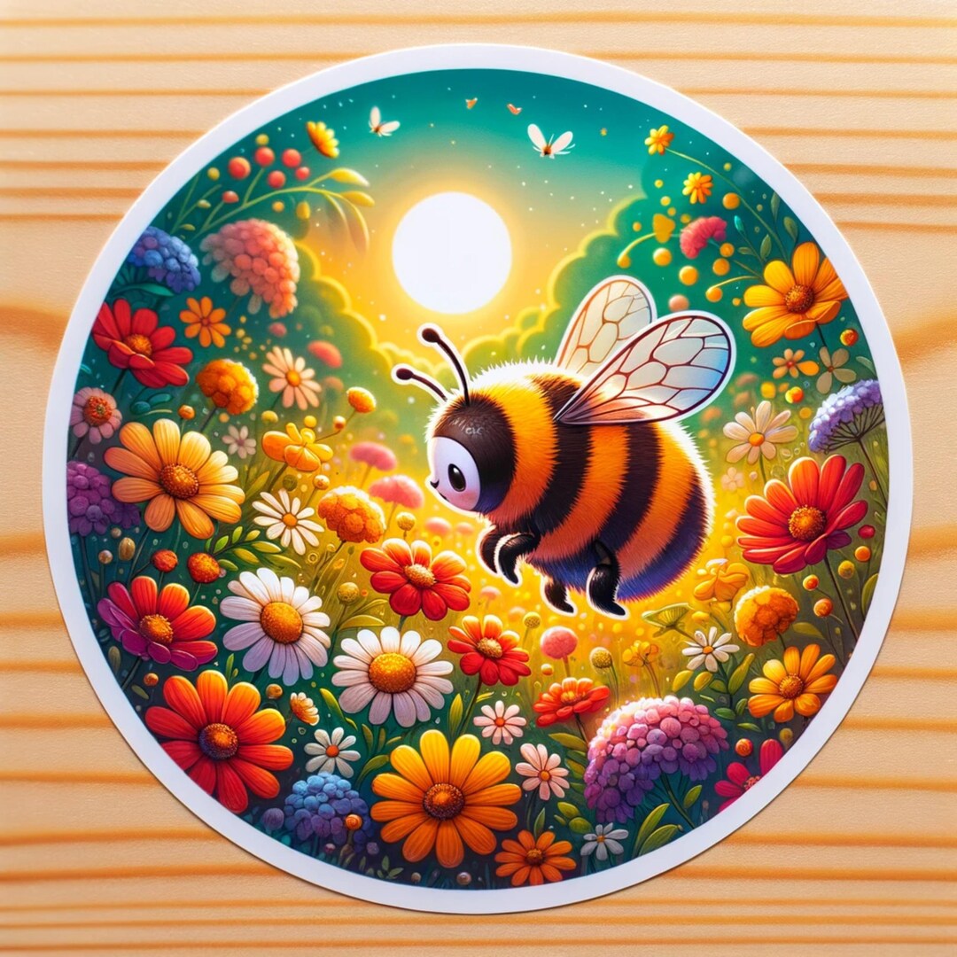 Bumblebee Sticker Decal, Waterproof Vinyl Sticker, Water Bottle Laptop ...