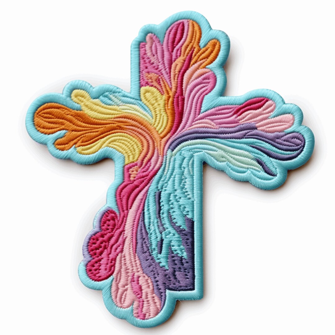 Holy Cross Patch Iron-on/sew-on Custom Applique for Vest Jacket Denim ...