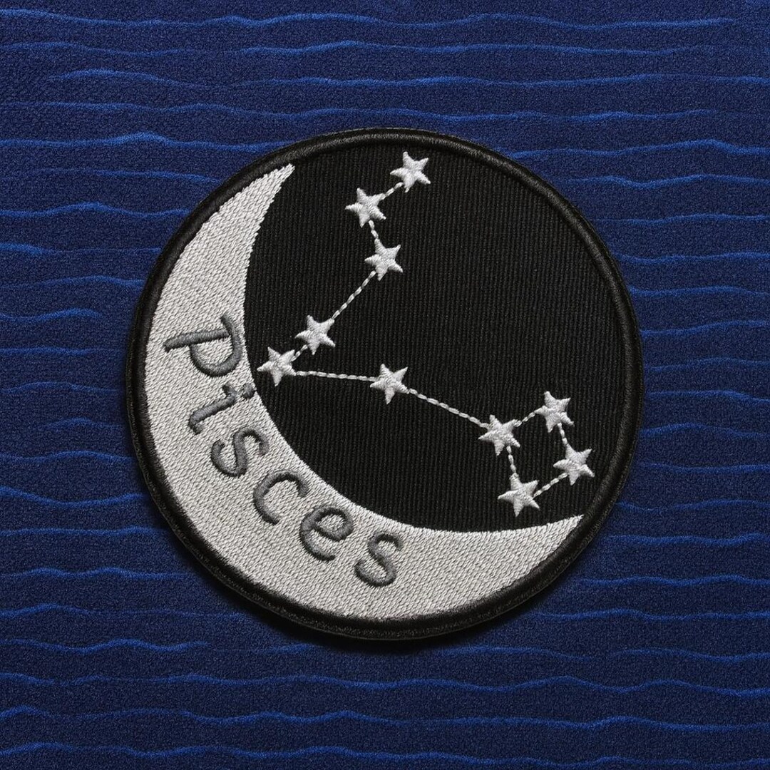 Pisces Zodiac Sign Patch Embroidered Iron-on Applique for Clothes ...