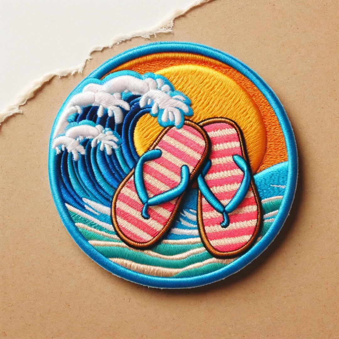 Flip Flop Patch Iron-on/sew-on Custom Applique Vest Jacket Denim ...