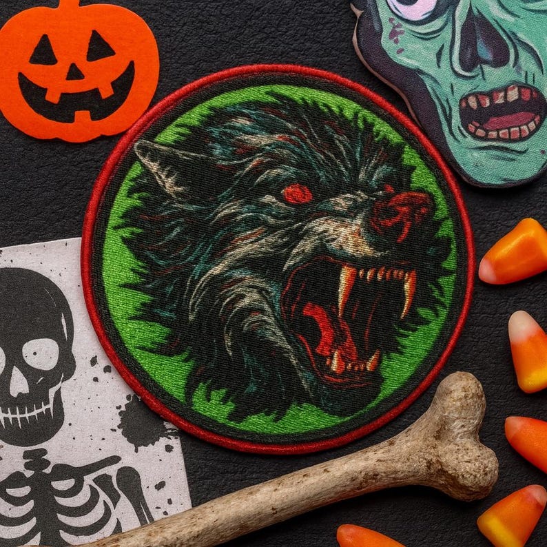 Undead Wolf Patch/iron-on Patch/halloween Cosplay Horror Badge, Zombie ...