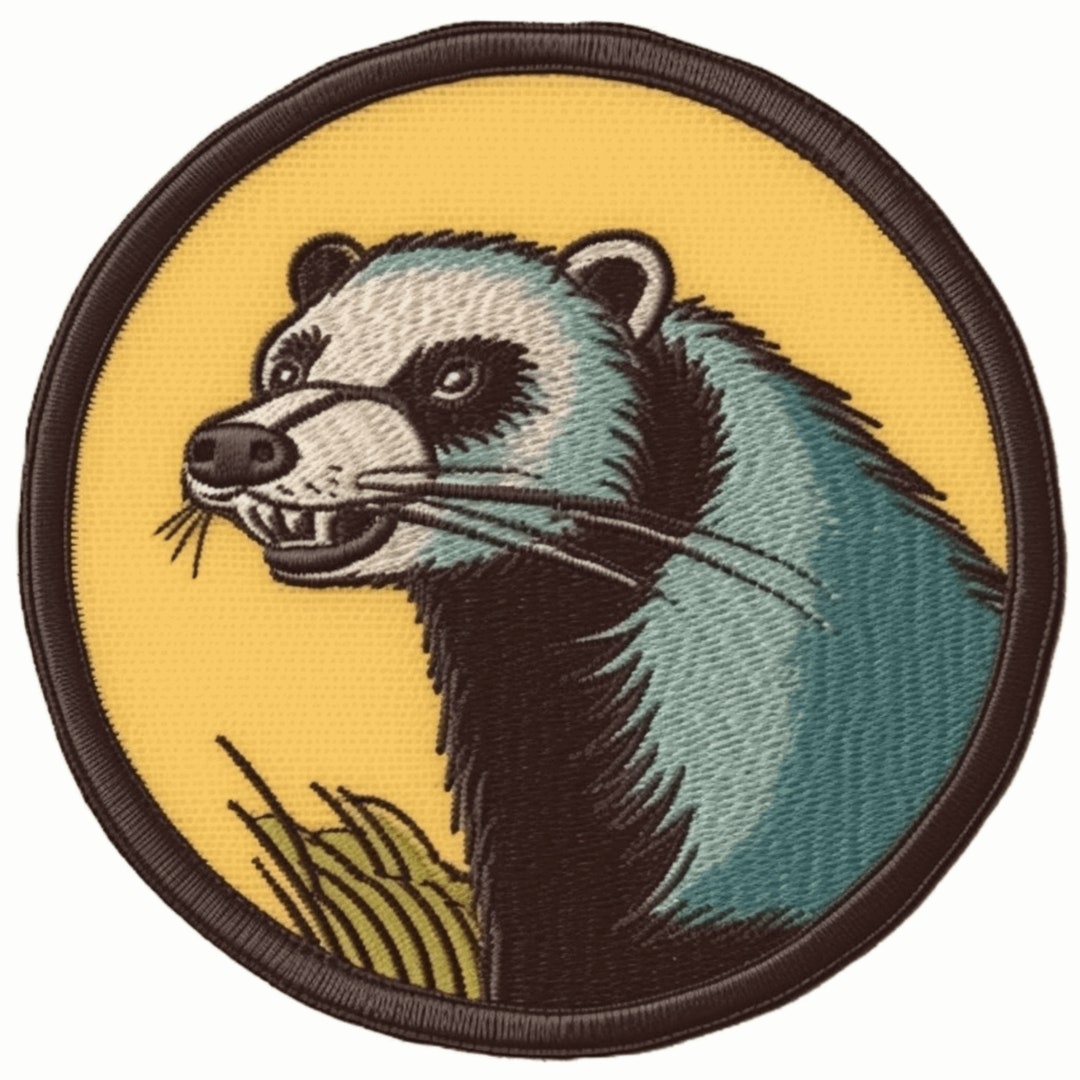 Honey Badger Patch Iron-on/sew-on Custom Applique Vest Jacket Denim ...