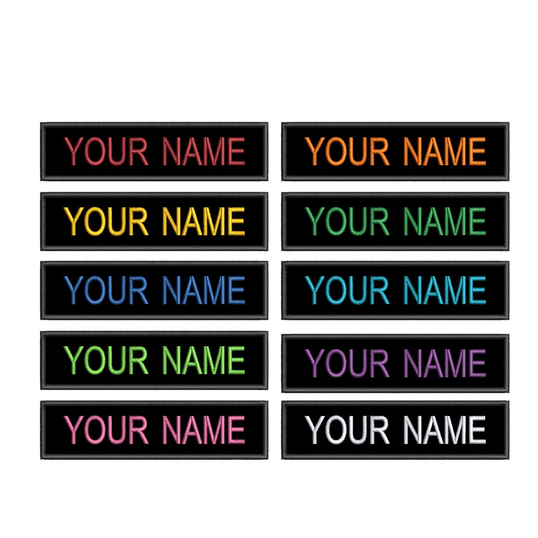 1 by 3.5 CUSTOM your Name Personalized Stocking Name Tag / Embroidered ...
