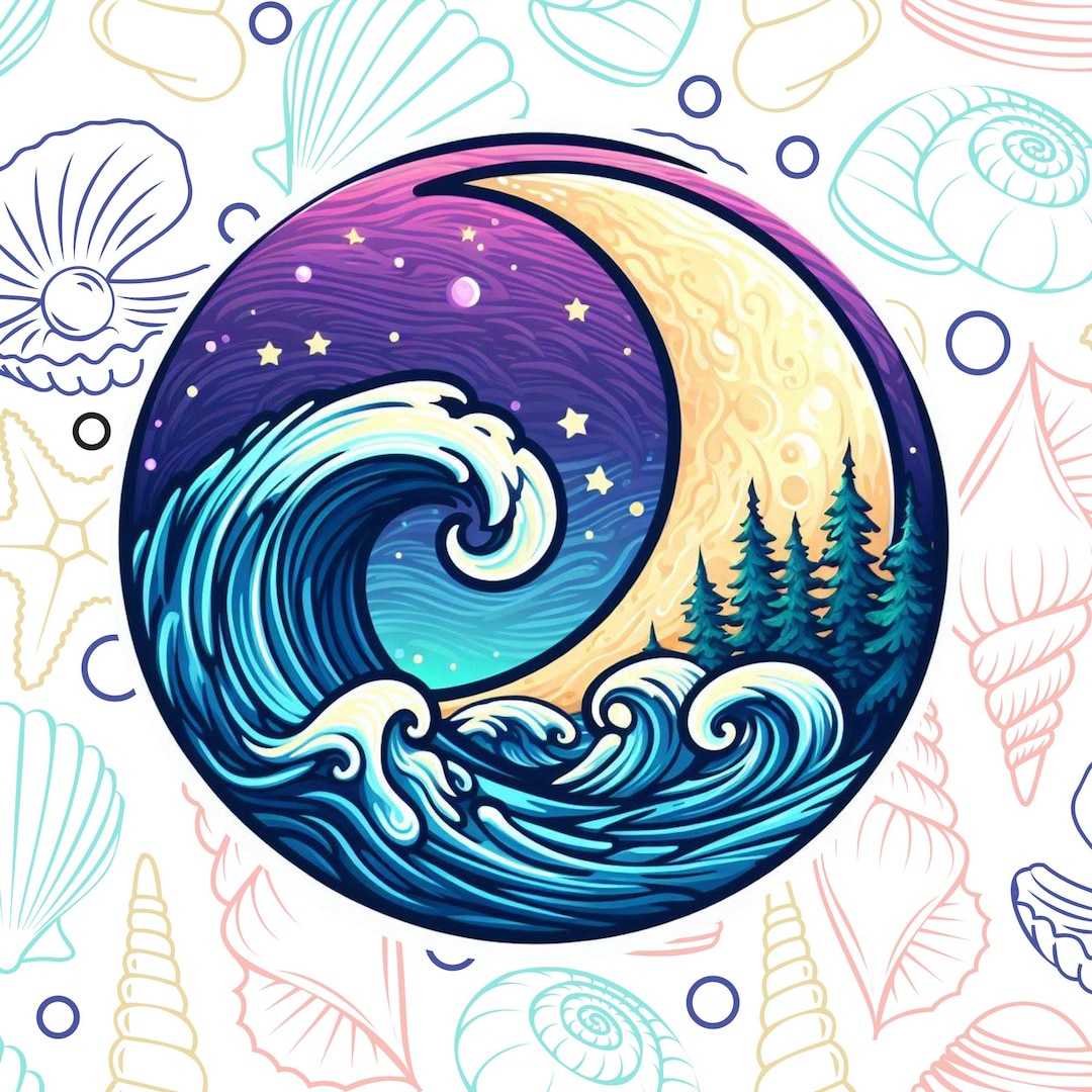 Ocean Waves Sticker Decal, Window Bumper Car Waterproof Vinyl Sticker ...