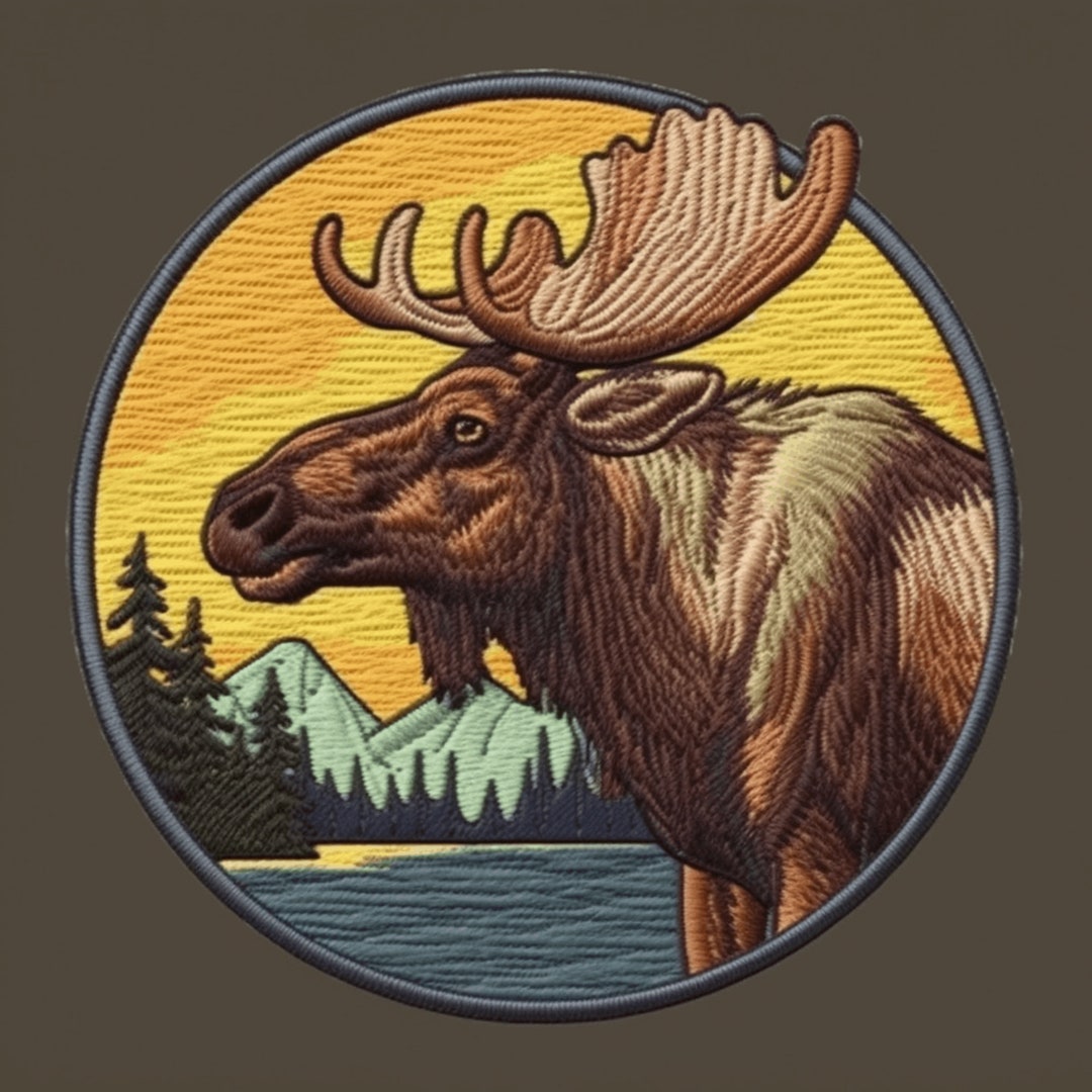 Moose Patch Iron-on/sew-on Custom Applique for Vest Jacket Denim ...