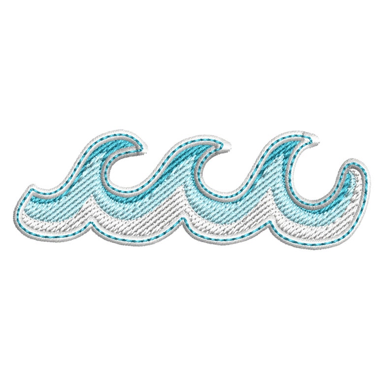 Wave Patch Simple Beach Ocean Embroidered Iron-on/sew-on - Etsy
