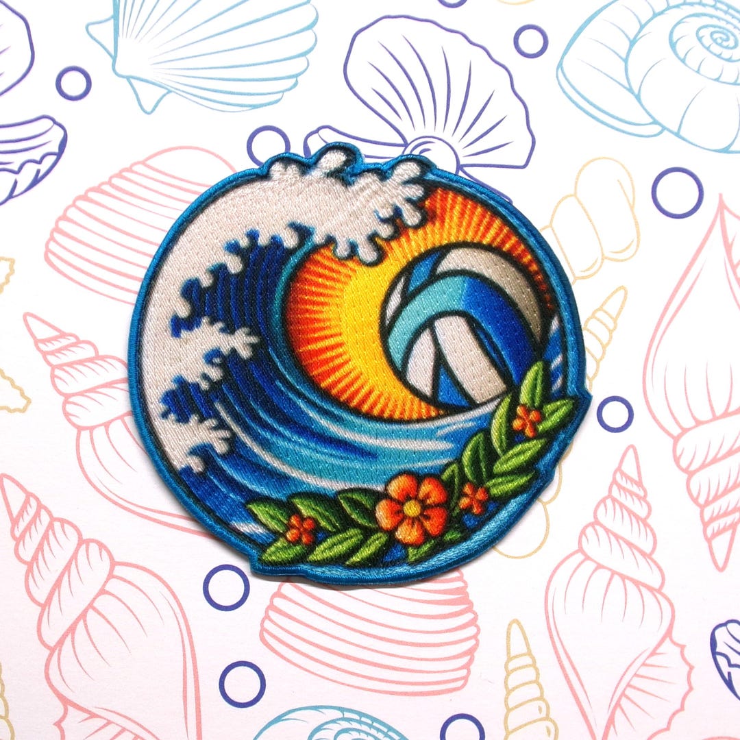 Ocean Waves Patch Iron-on/sew-on Applique for Jackets, for Clothes, for ...