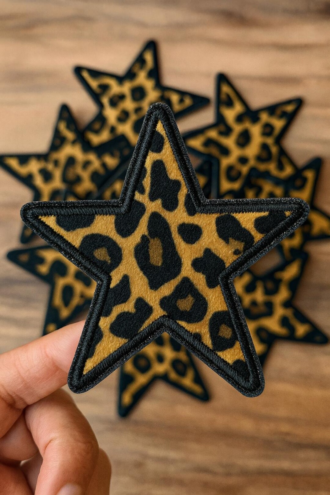 Star Patch, Cheetah Print Star Patch, Glitter Star Iron on Patch ...