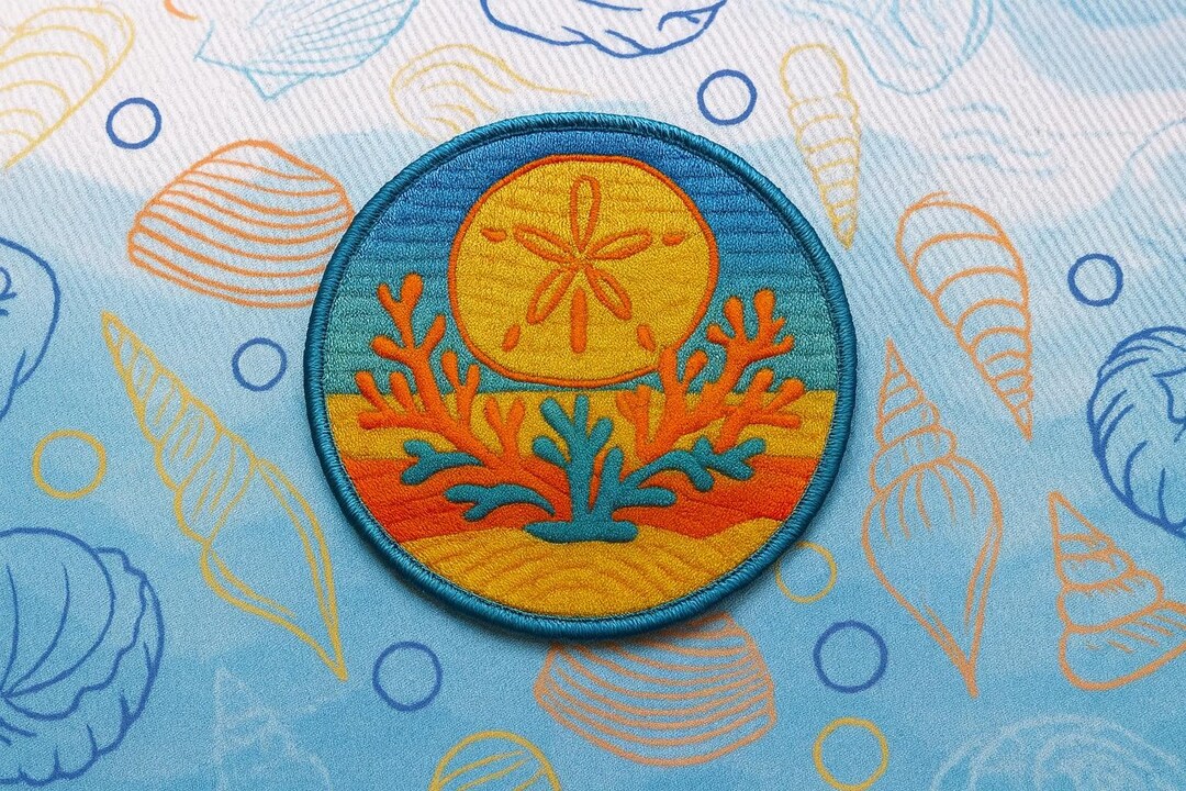 Sand Dollar Coral Reef Patch/colorful Ocean Patch/iron-on Applique ...