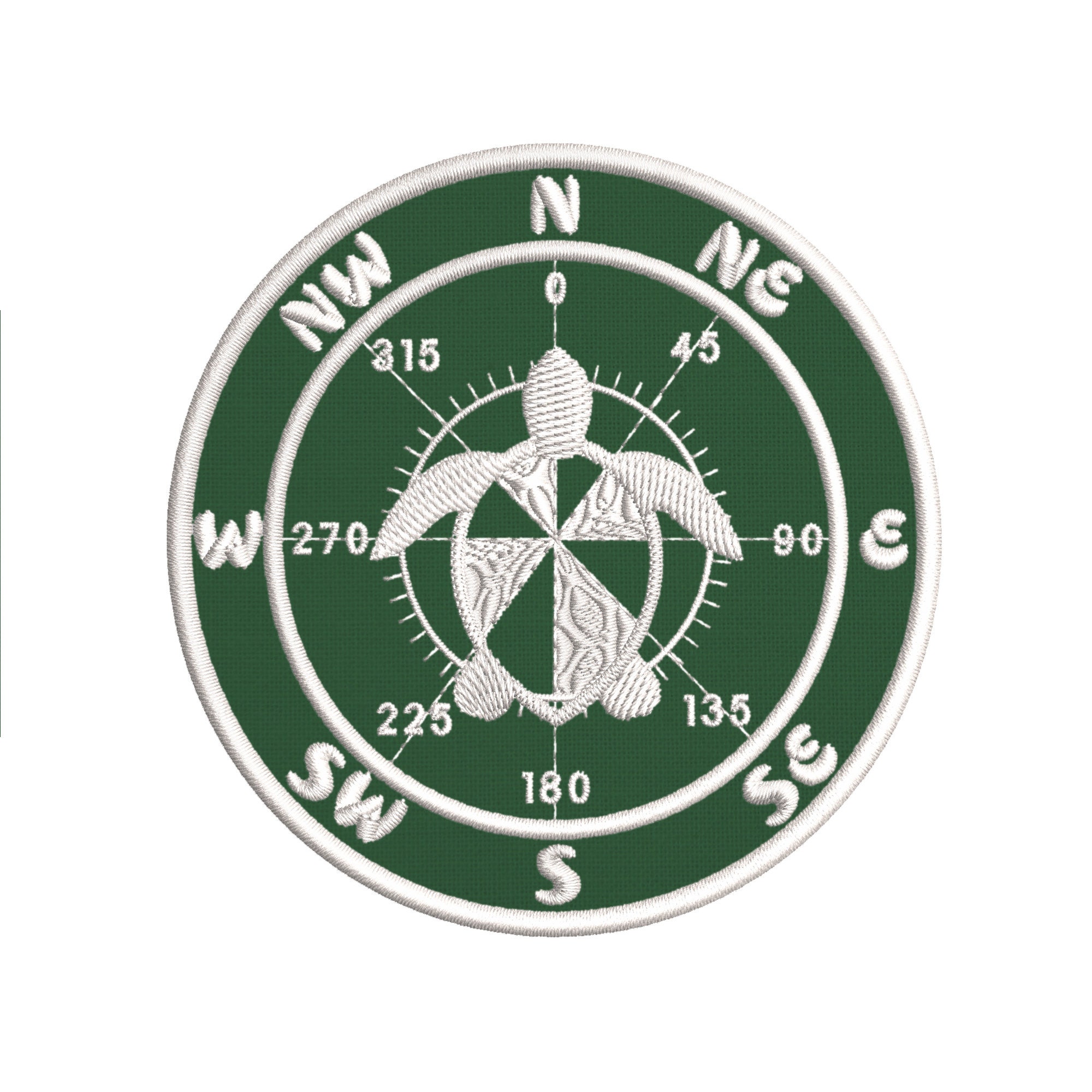 Compass Turtle 3.5 Embroidered Iron-on/sew-on Custom | Etsy