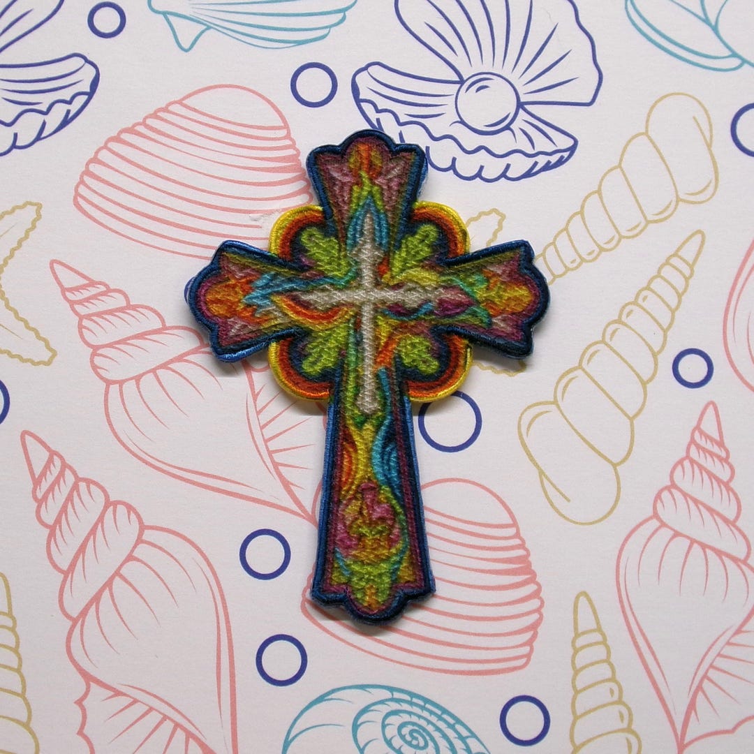 Christian Cross Patch Iron-on/sew-on Applique for Vest Jacket Backpack ...