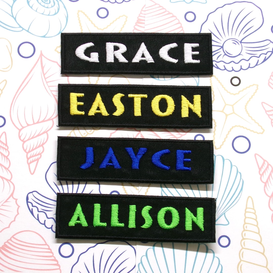 Personalized Name Patch Embroidered Iron-on/sew-on Applique for Uniforms Vest Jacket Clothing ...