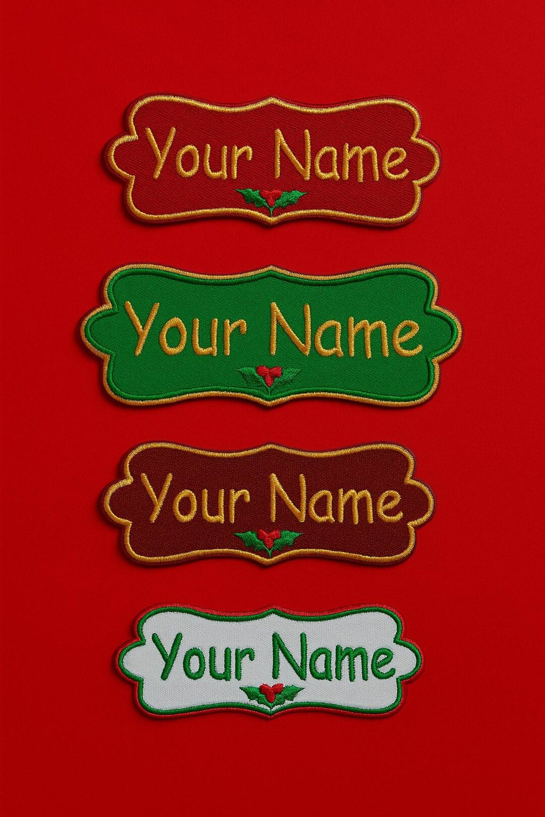 Custom Christmas Name Patch – Personalized Embroidered Holiday Patch ...