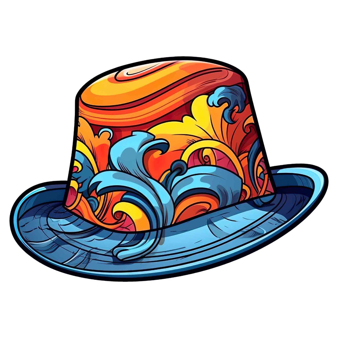 Vibrant Beach Hat Sticker Decal, Waterproof Vinyl Beach Animal Sticker ...