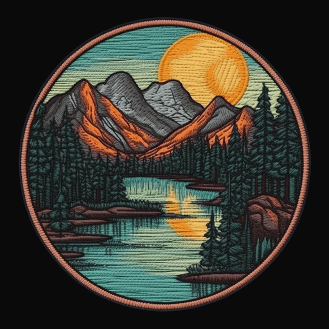 Mountain Nature Patch Iron-on/sew-on Custom Applique for Vest Jacket ...